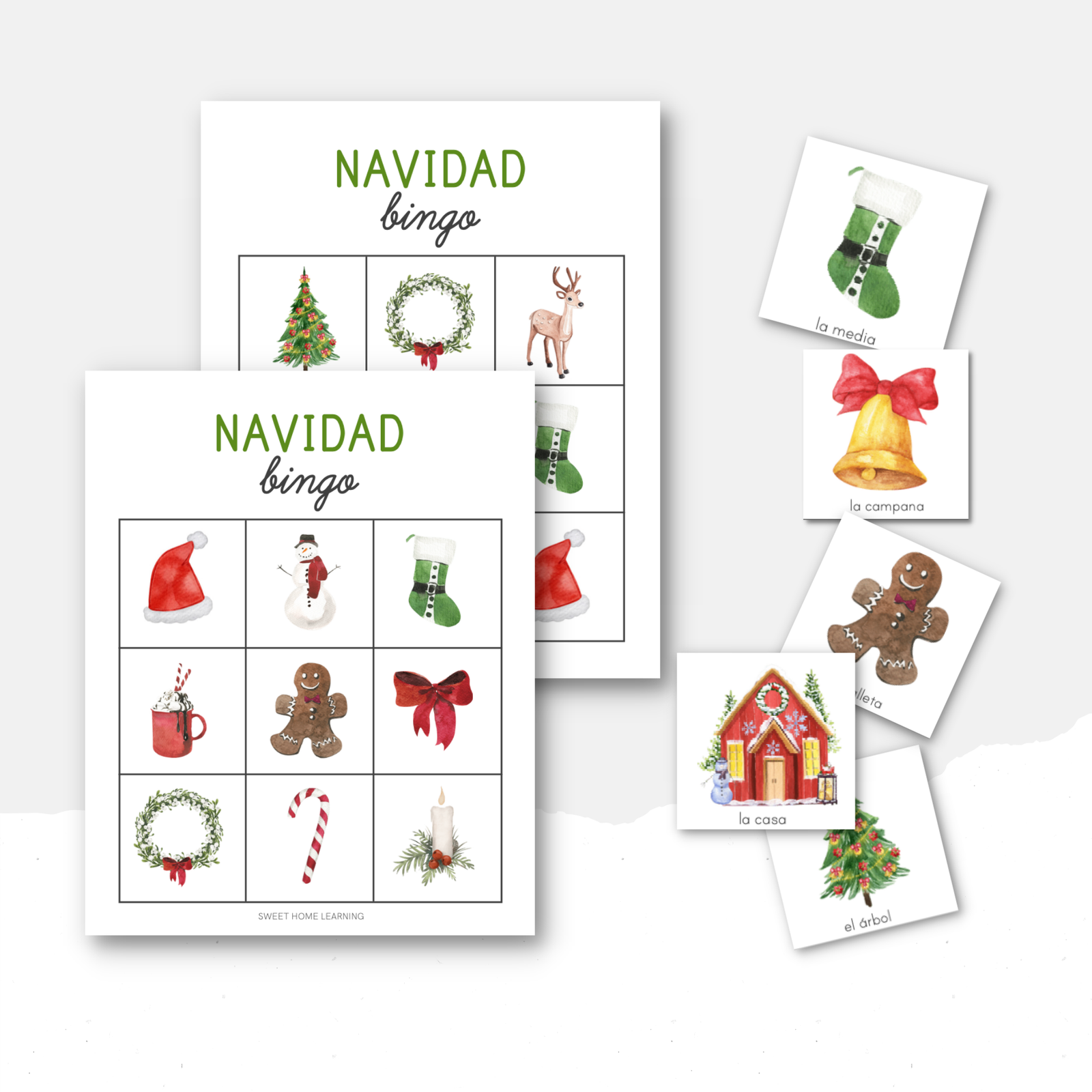 Bingo de Navidad Articulos el y la – Sweet Home Learning
