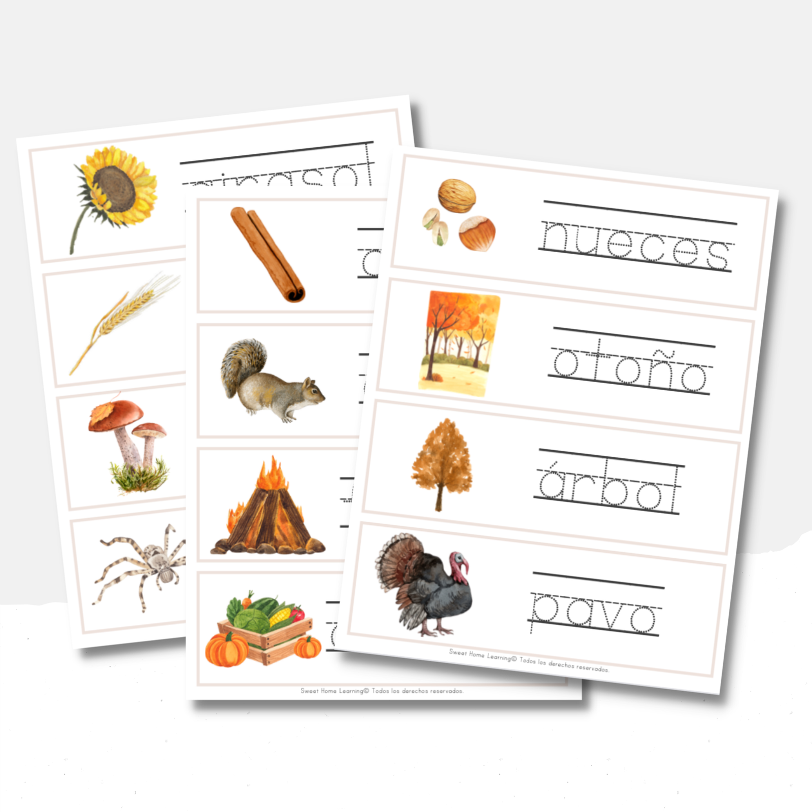 Trazando Palabras de Otoño – Sweet Home Learning