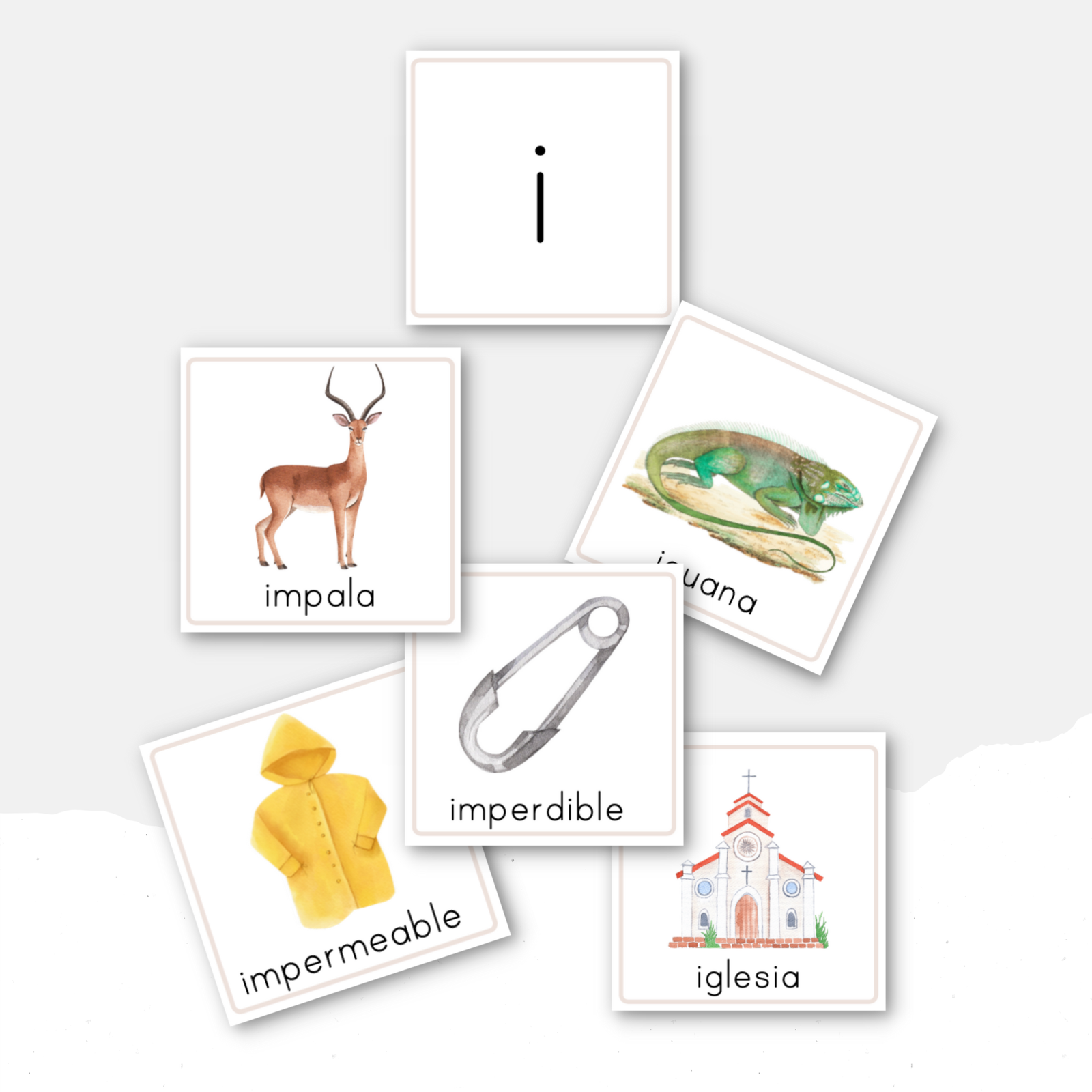 Flashcards Sonido Inicial : Vocal i – Sweet Home Learning