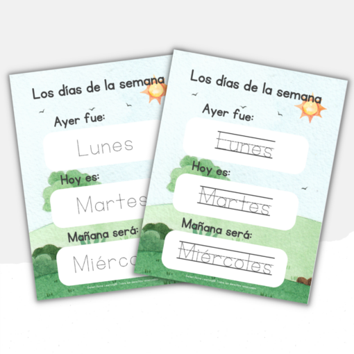 Días de la Semanas – Days of the week Spanish – Sweet Home Learning